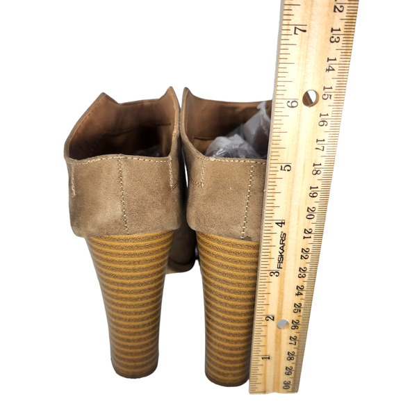 Report | Shoes | Report Shoes Womens 75 Tan Peep Toe Block Heels Boots ...